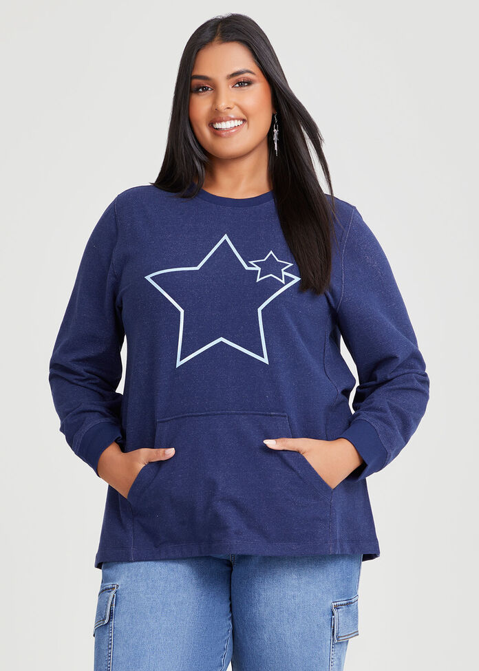 Shop Plus Size Cotton Indigo Sweatshirt, Blue | Taking Shape AU