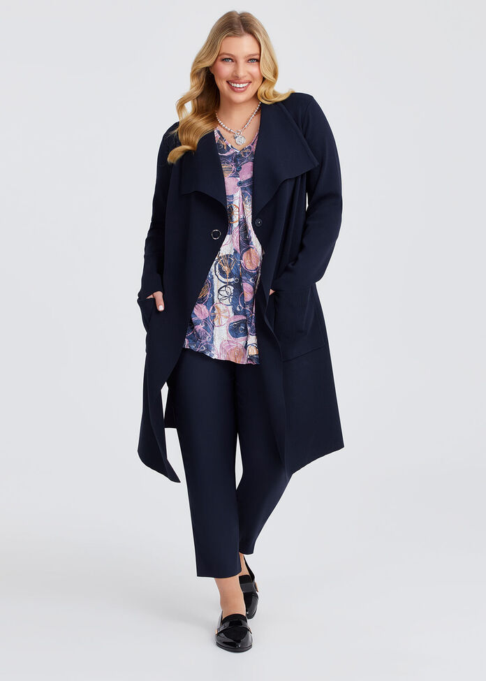 Shop Plus Size Midtown Natural Knit Cardigan, Navy | Taking Shape AU