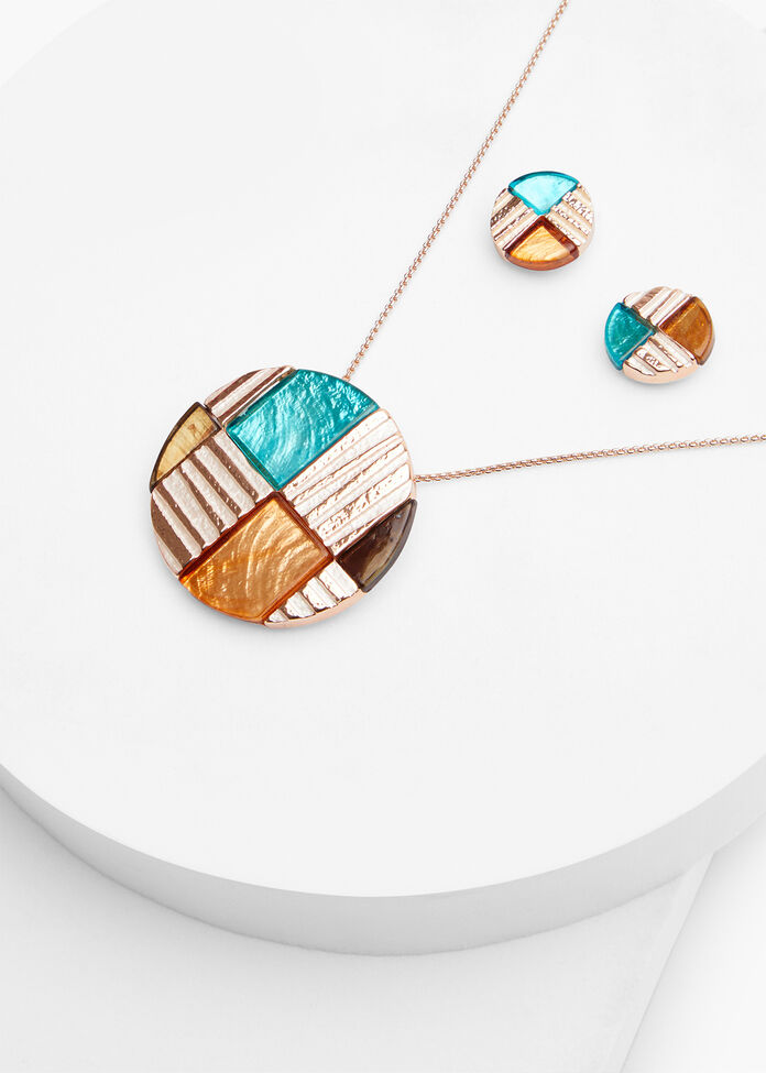 Shop Geo Circle Pendant Necklace in Multi | Accessories | Taking Shape AU