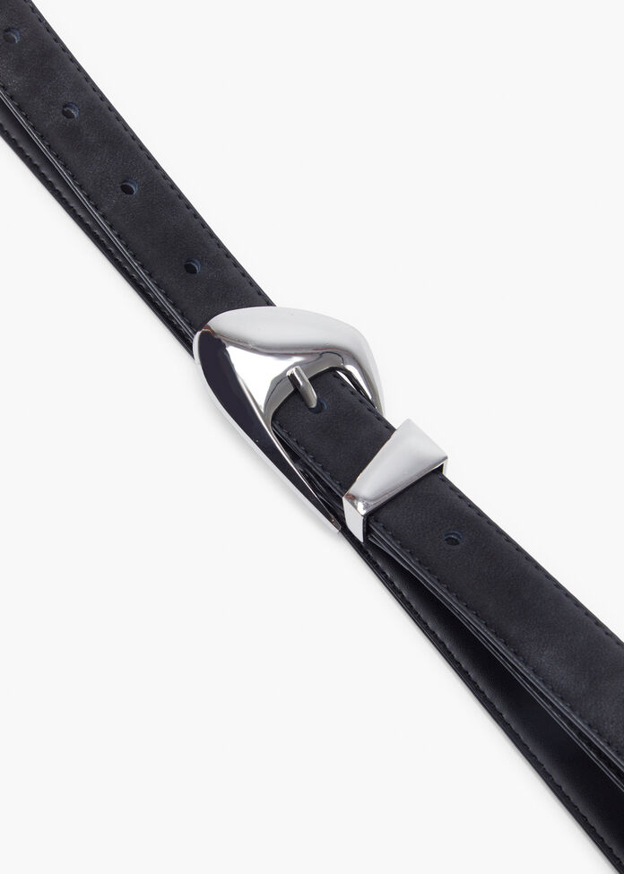 Shop Thin Metal Buckle Belt in Black | Accessories | Taking Shape NZ