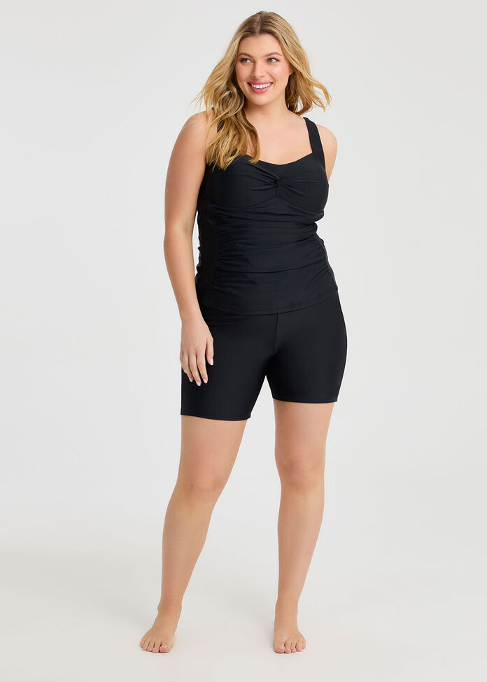 Shop Plus Size Ruched Slim Line Tanikini, Black | Taking Shape NZ