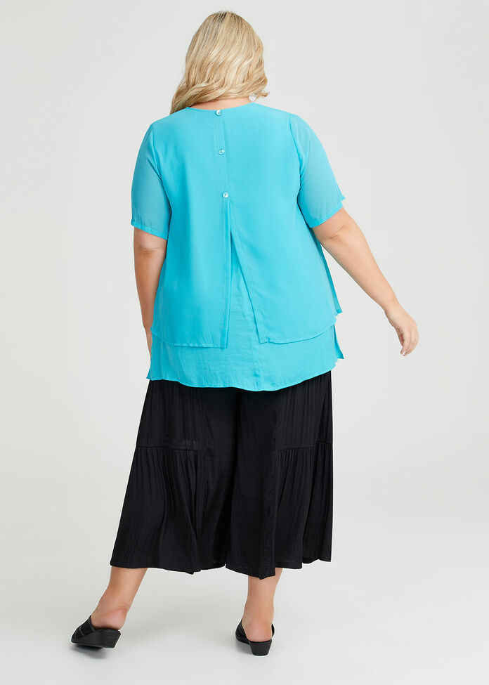 Shop Double Layer Chiffon Luxe Top in Green, Sizes 12-30 | Taking Shape AU
