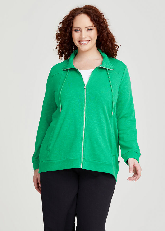 Shop Plus Size Funnel Neck Active Jacket in Green | Taking Shape AU