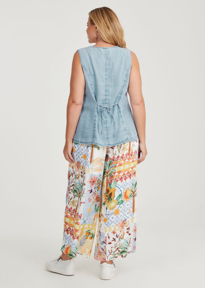 Shop Plus Size Longline Chambray Vest in Blue | Taking Shape AU