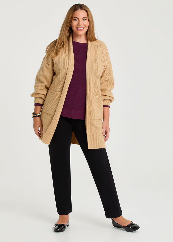 Shop Plus Size Ribbed Pocket Cardigan, White | Taking Shape AU