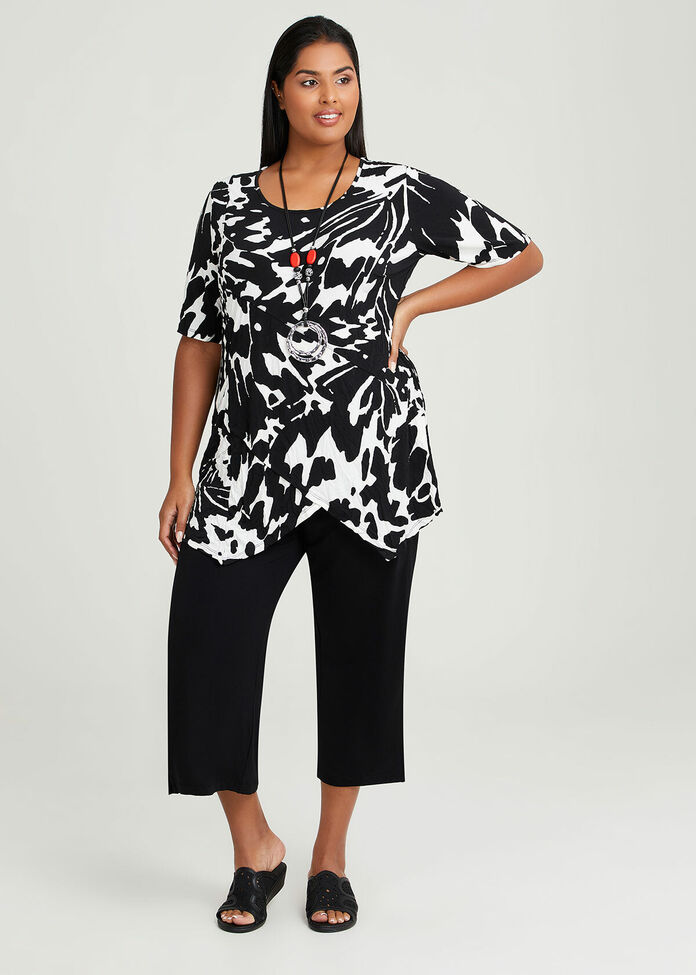 Shop Plus Size Palm Print Crush Top, Black | Taking Shape AU