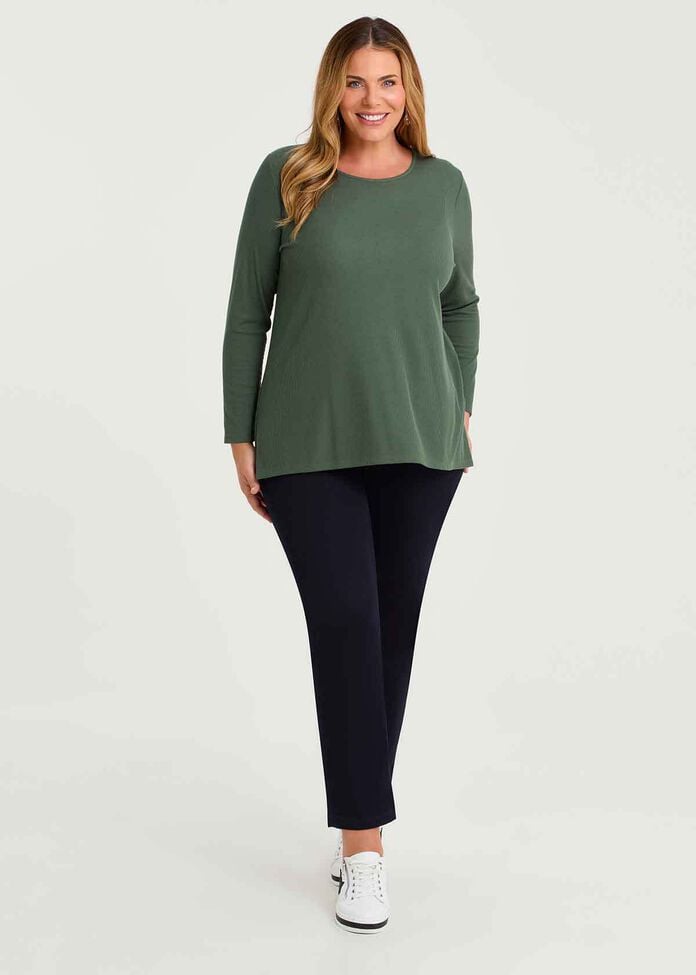 Shop Plus Size Rib Back Button Detail Top, Green | Taking Shape AU