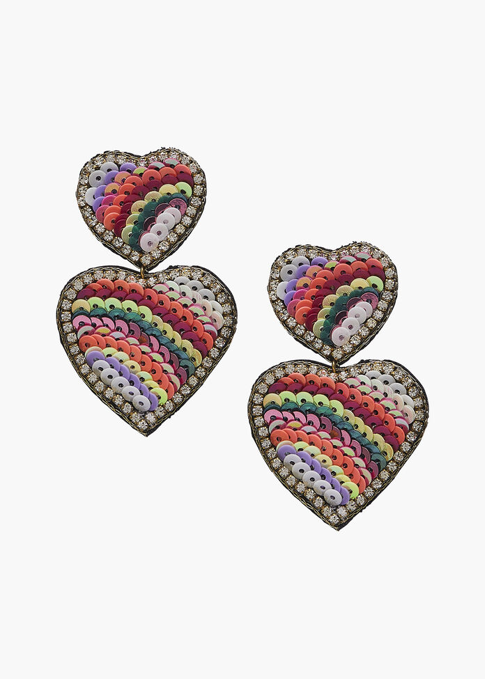 Shop Sequence Heart Earrings in Multi | Accessories | Taking Shape AU