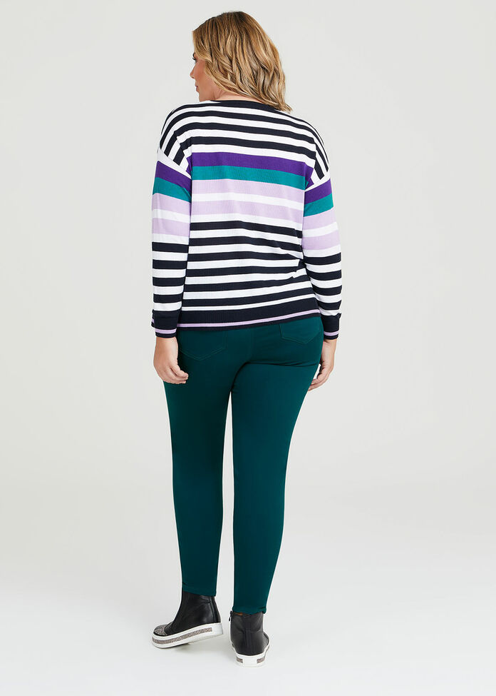 Shop Plus Size Natural Multi Stripe Jumper, Blue | Taking Shape AU
