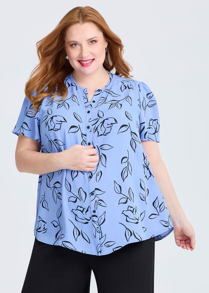 Shop Plus Size Leila Short Sleeve Top, Blue | Taking Shape AU