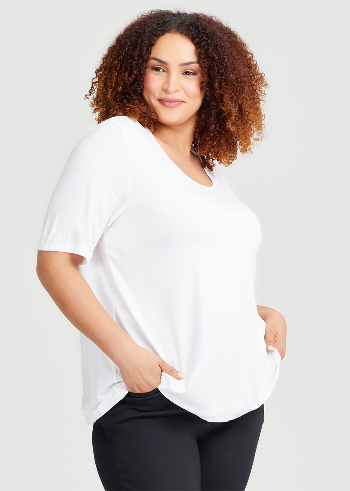 Plus Size Women's Natural Essential Top (White) | Taking Shape AU