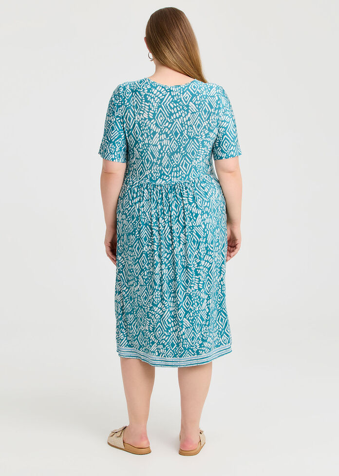 Shop Plus Size Border Print Dress, Multi | Taking Shape AU