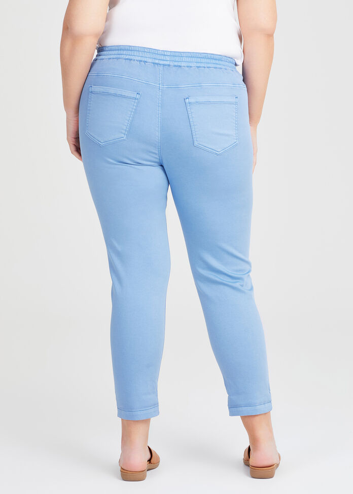 Plus Size Women's Blue Relaxed Denim Joggers | Taking Shape NZ