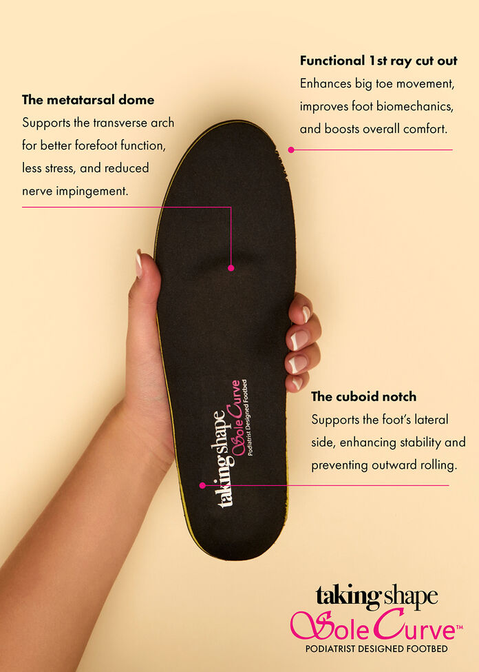 Shop Black Orthotic Adjustable Court Shoe | Comfortable Shoes | Taking ...