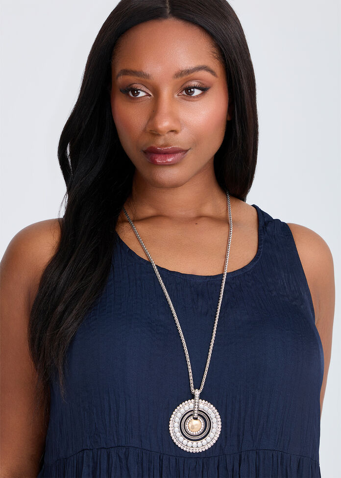 Shop Two Tone Disc Pendant in Multi | Accessories | Taking Shape AU