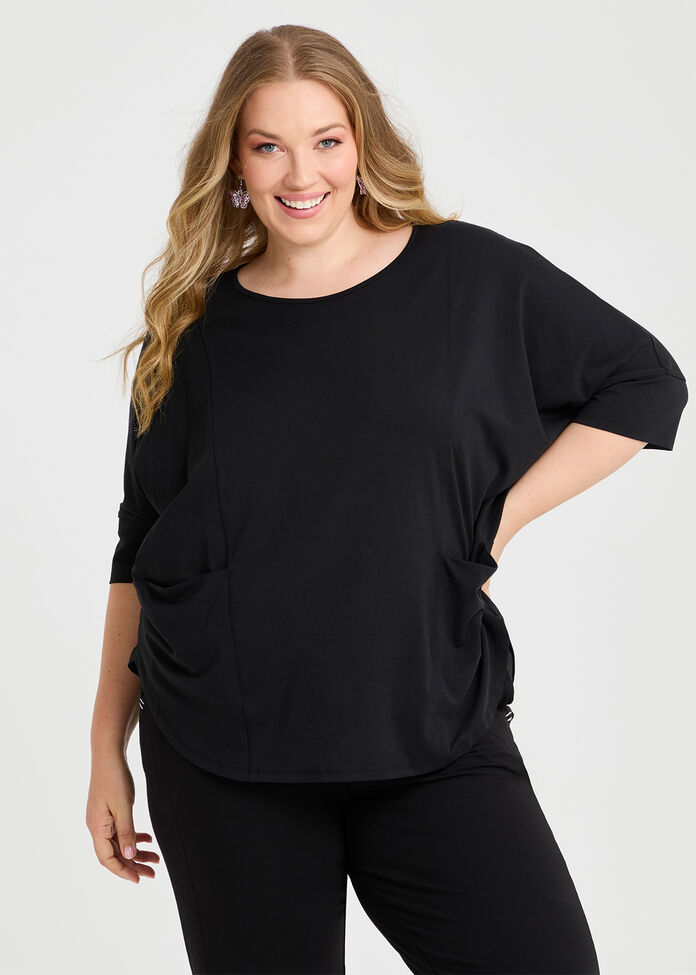 Shop Plus Size Pima Cotton Traveller Top, Black | Taking Shape HK