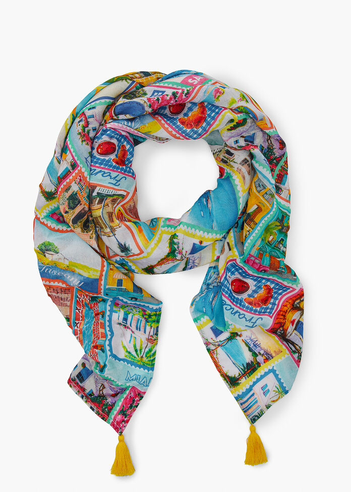 Shop Postcards Scarf in Multi | Accessories | Taking Shape AU