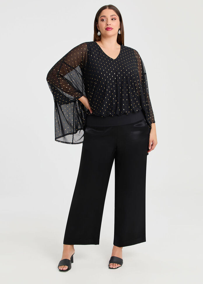 Shop Plus Size Gold Dash Mesh Party Top, Black | Taking Shape NZ