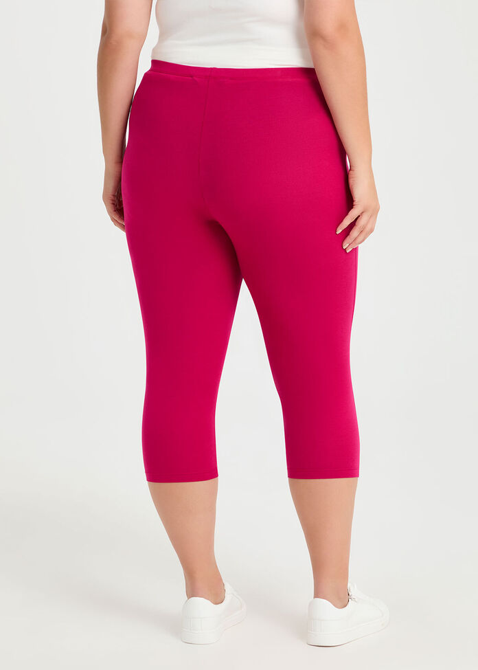 Shop Plus Size Good Earth Australian Cotton Crop Legging, Pink | Taking ...