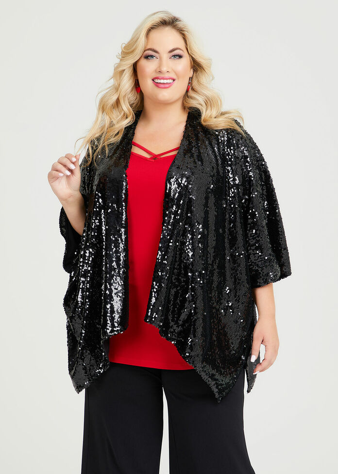 Shop Sequin Evening Cape in Black | Accessories | Taking Shape AU