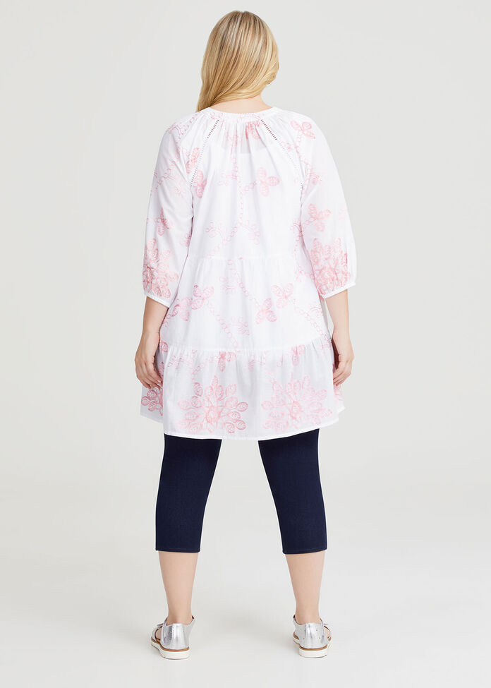 Shop Plus Size Cotton Embroidered Tunic, Pink | Taking Shape AU
