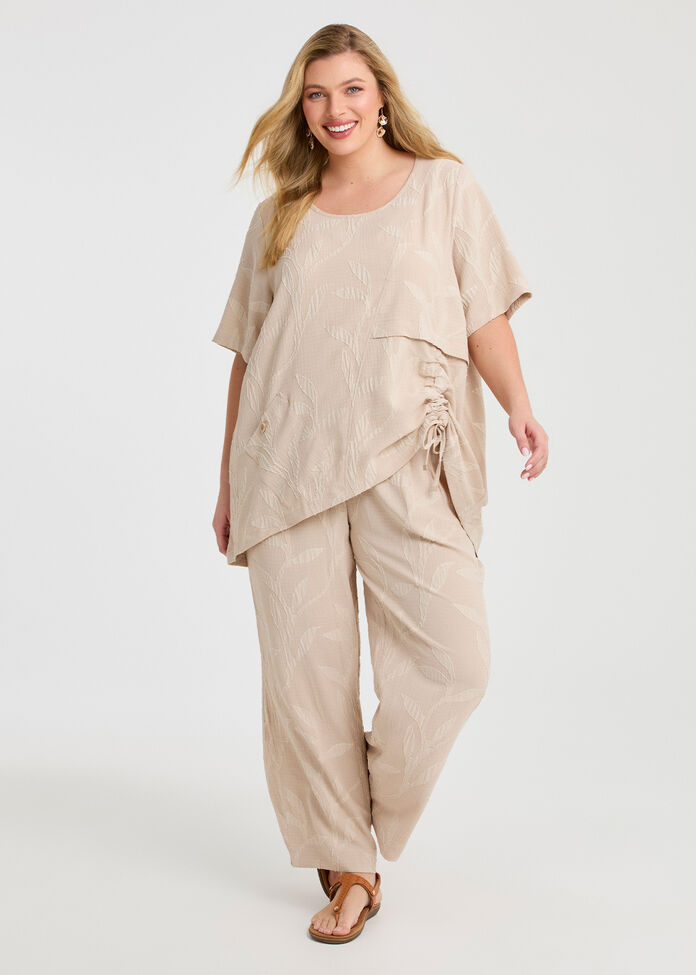 Shop Plus Size Jacquard Wide Leg Pant, Brown | Taking Shape AU