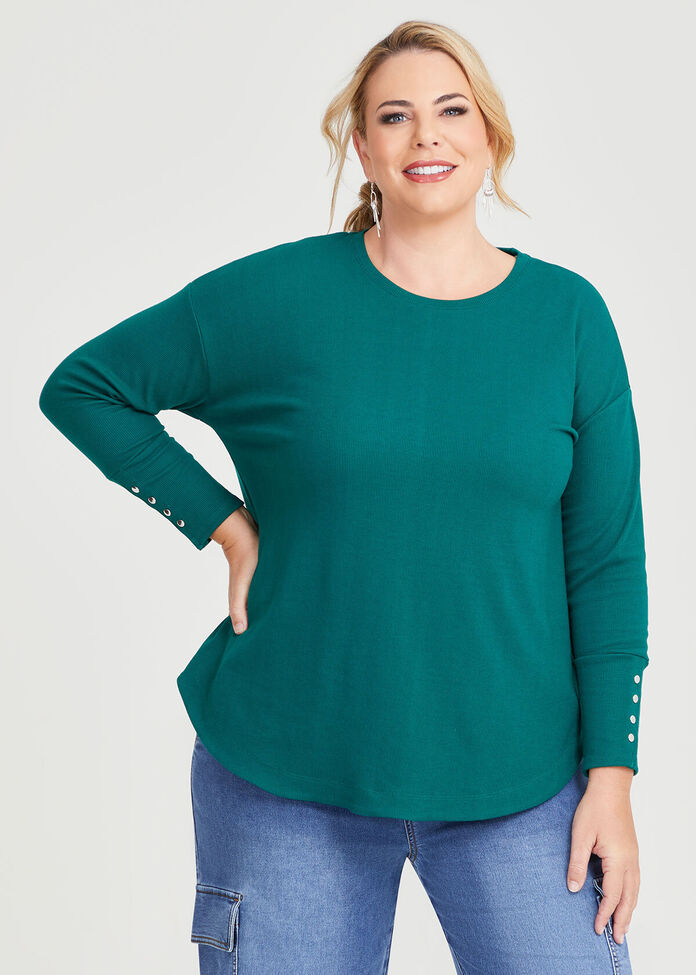 Shop Plus Size Rib Hi-lo Top in Green | Taking Shape AU Shop Plus Size Rib Hi-lo Top in Green | Taking Shape AU