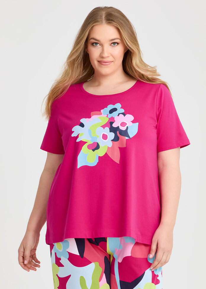 Shop Plus Size Australian Cotton Flora Top, Pink | Taking Shape AU