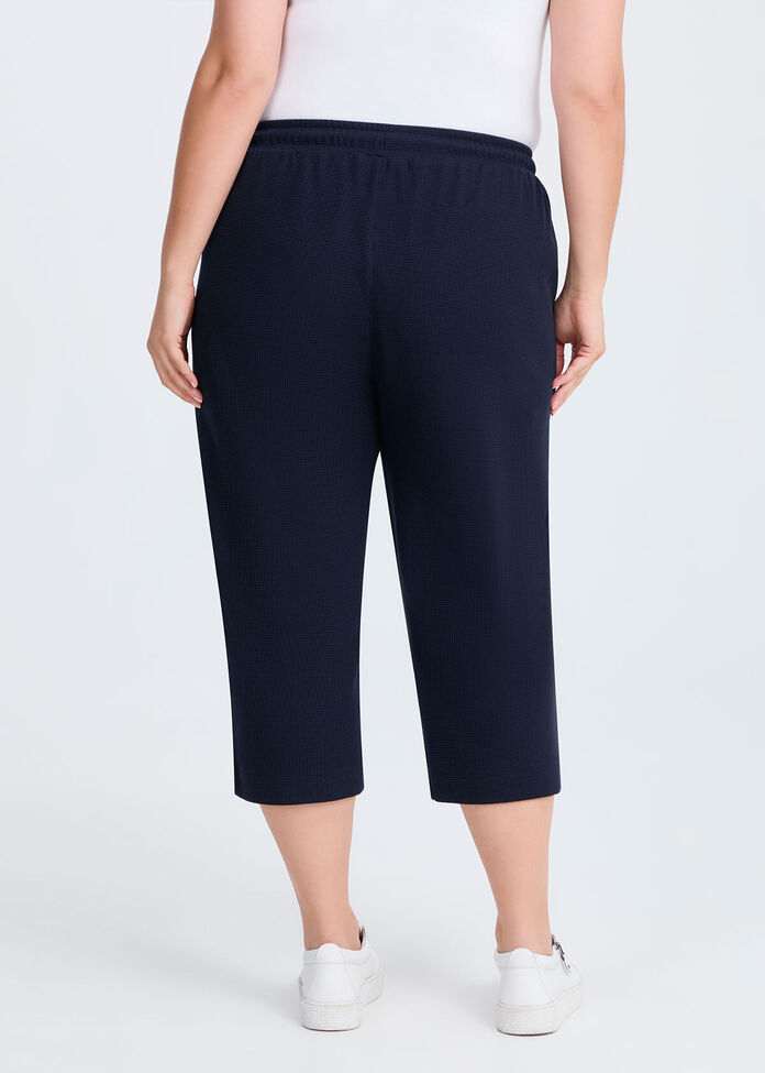 Shop Plus Size Waffle Pull On Crop Pant, Blue | Taking Shape NZ