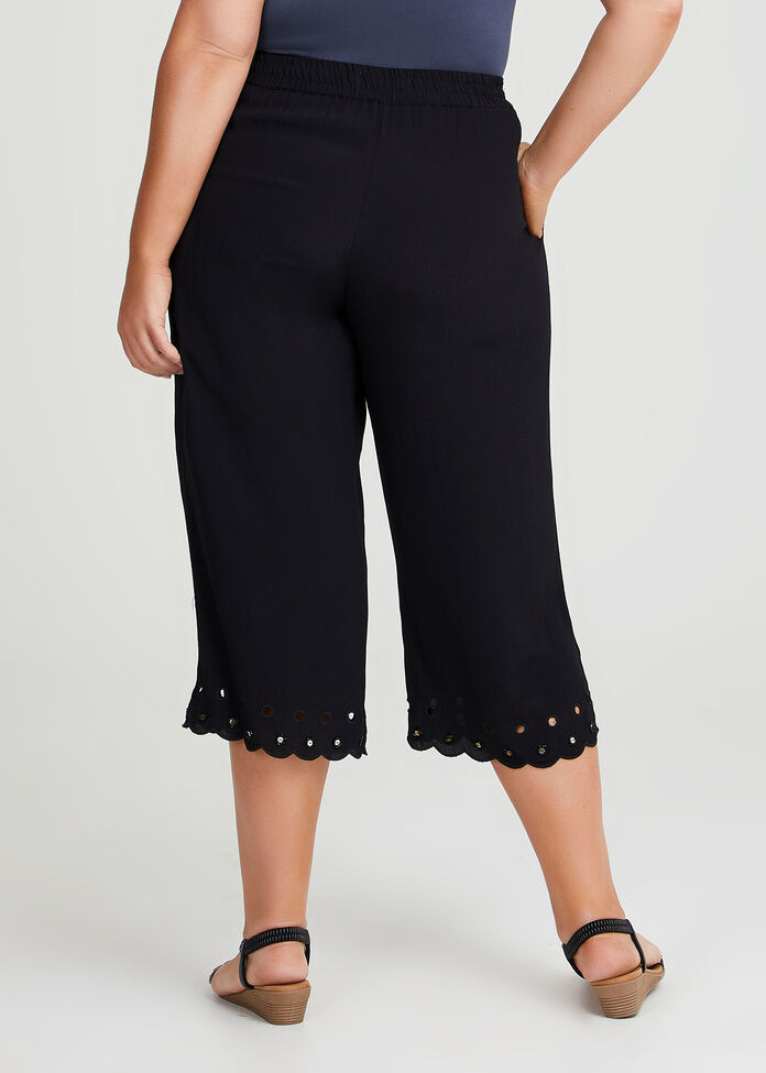 Shop Plus Size Natural Wide Leg Crop Pant, Black | Taking Shape AU