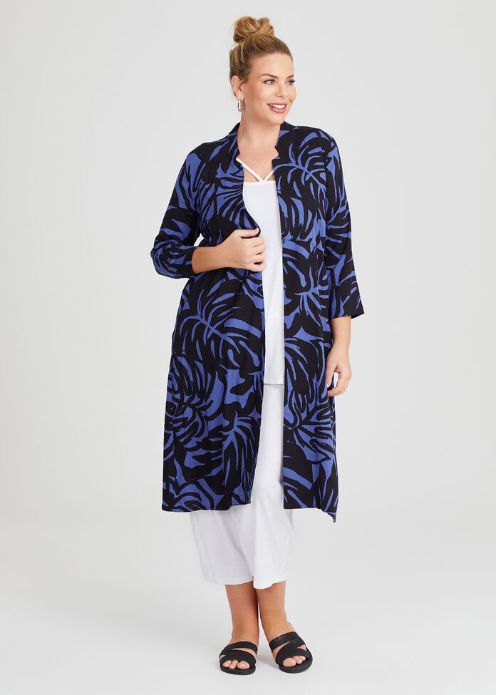 Plus Size Natural Abbey Duster Blue & Black | Taking Shape NZ