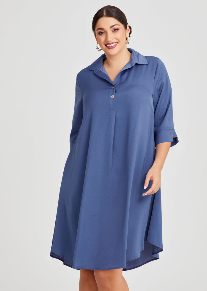 Luxe Swing Dress Blue | Plus Size Women's | Taking Shape AU