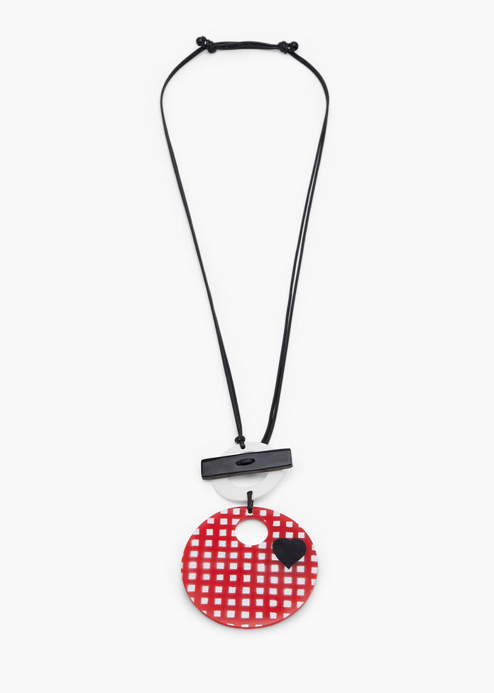 Shop Check Disc Necklace in Red | Accessories | Taking Shape AU