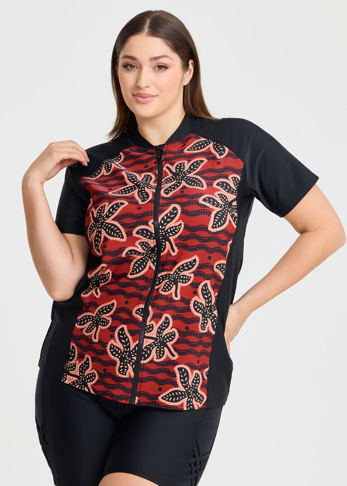 Shop Plus Size Serengeti Spliced Rash Vest, Multi | Taking Shape NZ