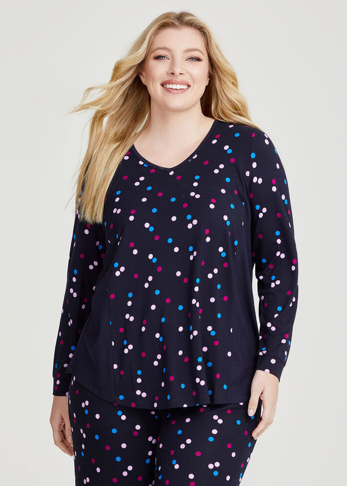 Shop Plus Size Bamboo Confetti Pyjama Top, Multi | Taking Shape AU