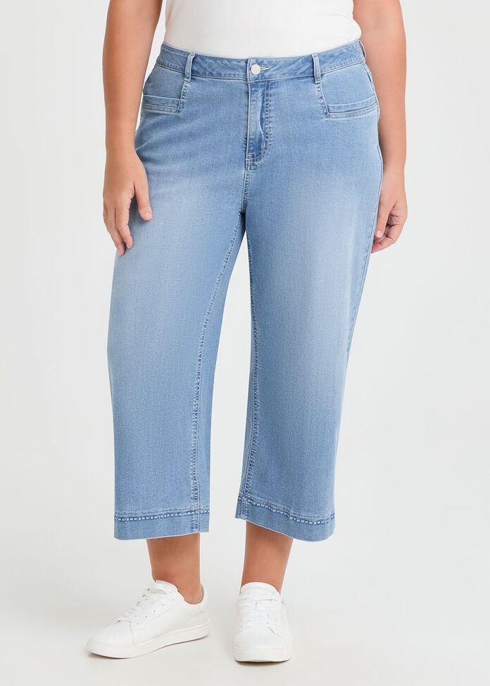 Shop Plus Size Cotton Mix Supersoft Crop Jean, Blue | Taking Shape AU