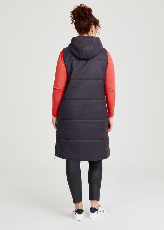 Shop Plus Size Long Line Puffer Vest, Black | Taking Shape AU