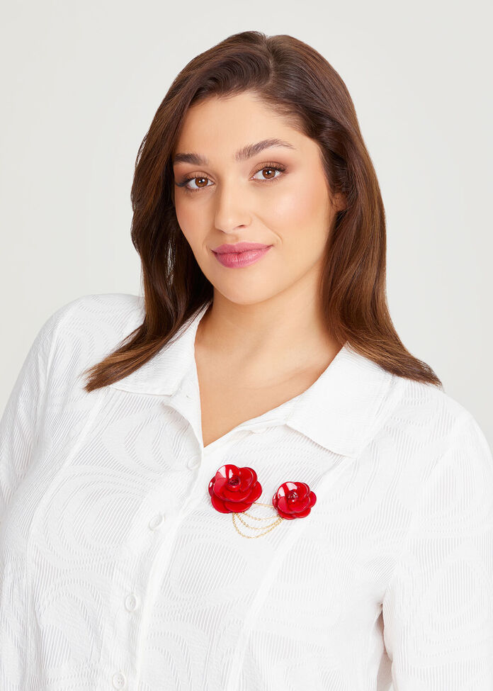 Shop Red Flower Pin Brooch in Red | Accessories | Taking Shape AU