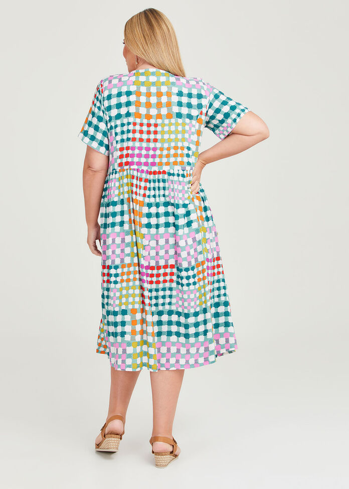 Shop Plus Size Natural Multi Check Dress, Multi | Taking Shape NZ
