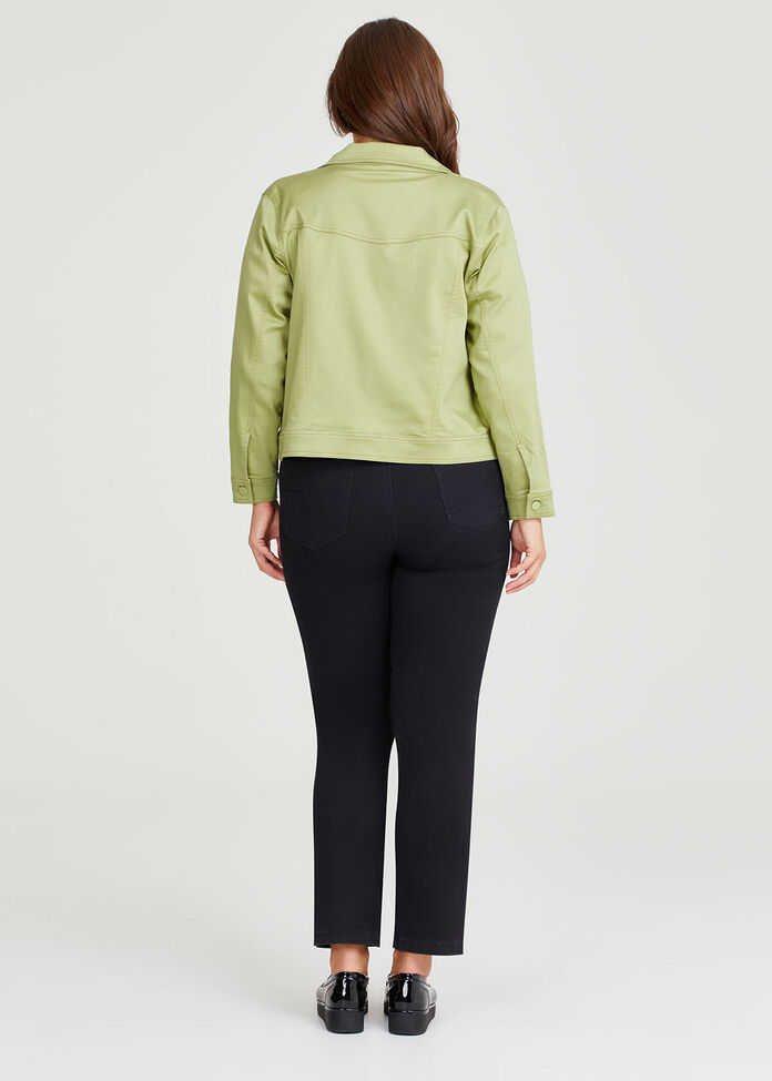 Shop Plus Size Coloured Classic Denim Jacket in Green | Taking Shape AU