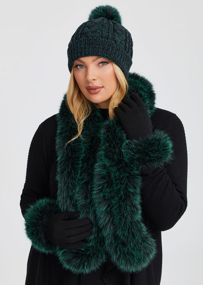 Shop Faux Fur Scarf in Green | Accessories | Taking Shape AU