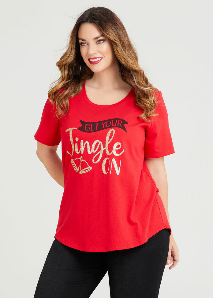 Shop Plus Size Cotton Xmas T-shirt, Red | Taking Shape AU