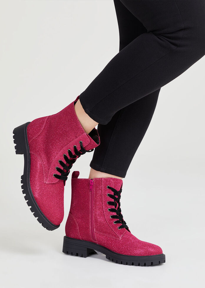 Shop Red Sparkle Lace Up Boot | Comfortable Shoes | Taking Shape AU