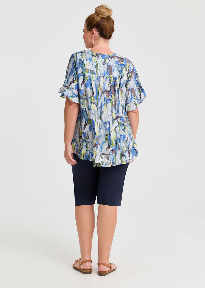 Shop Plus Size Salsa Ruffle Natural Top, Print | Taking Shape AU