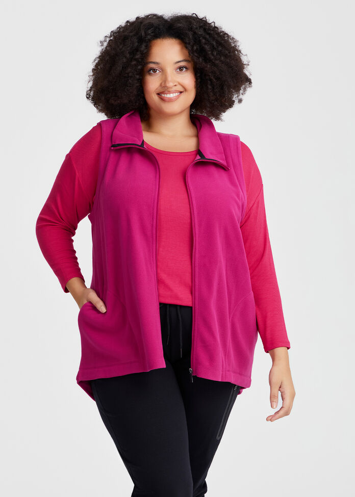 Shop Plus Size Polar Fleece Vest, Pink | Taking Shape NZ