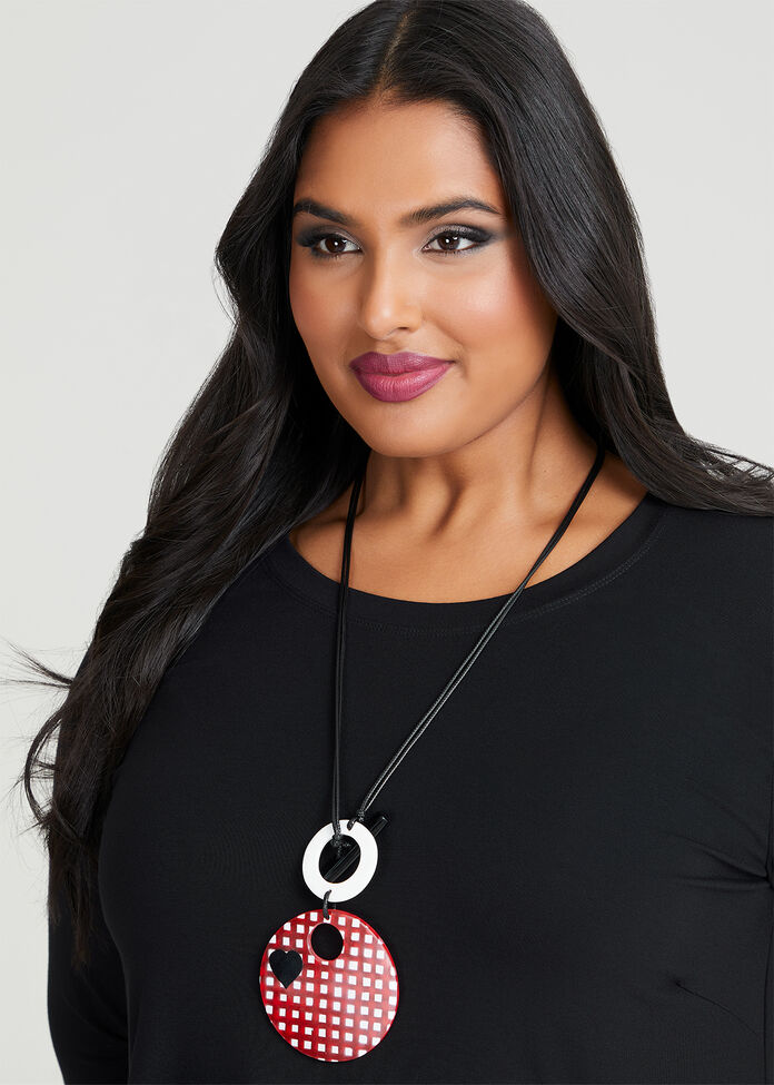 Shop Check Disc Necklace in Red | Accessories | Taking Shape AU