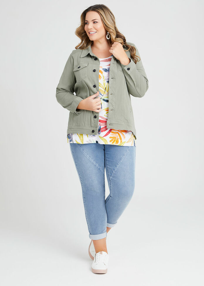 The Best Friend Denim Jacket in Black, Sizes 12-30 | Taking Shape NZ