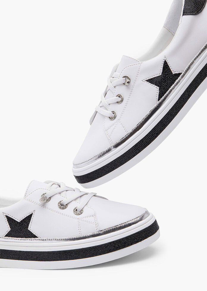 Shop White Star Bling Sneaker | Comfortable Shoes | Taking Shape AU