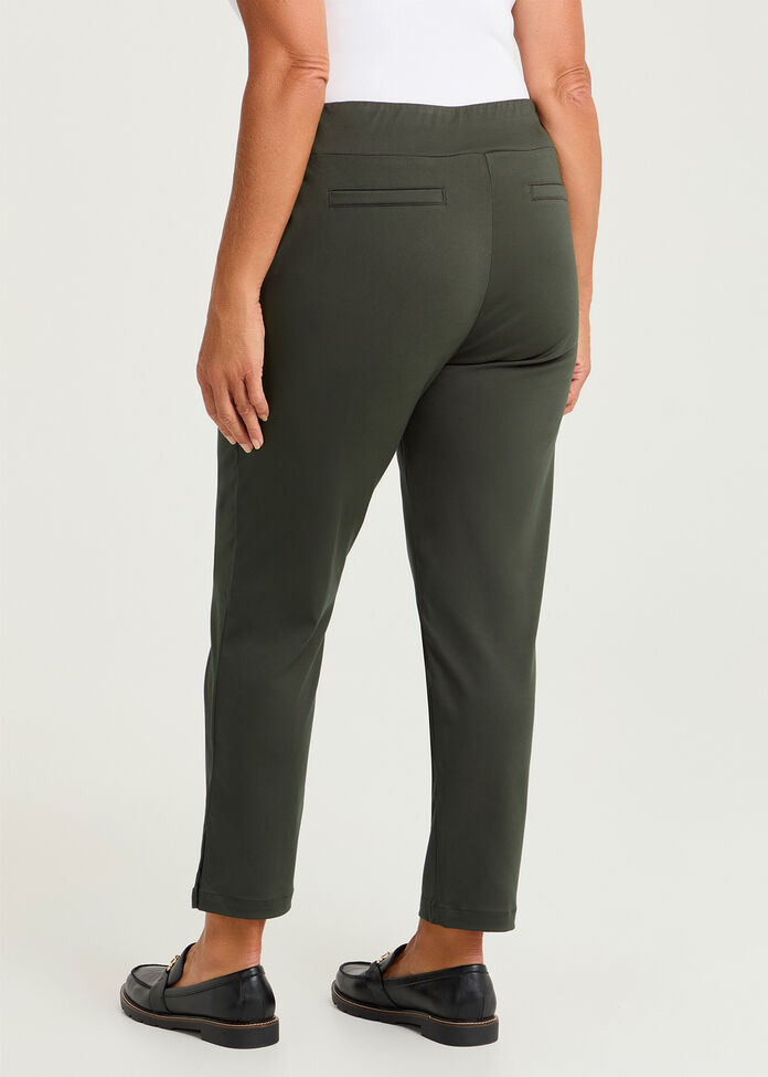 Shop Plus Size Medina Slim Leg Natural Pant, Green | Taking Shape AU