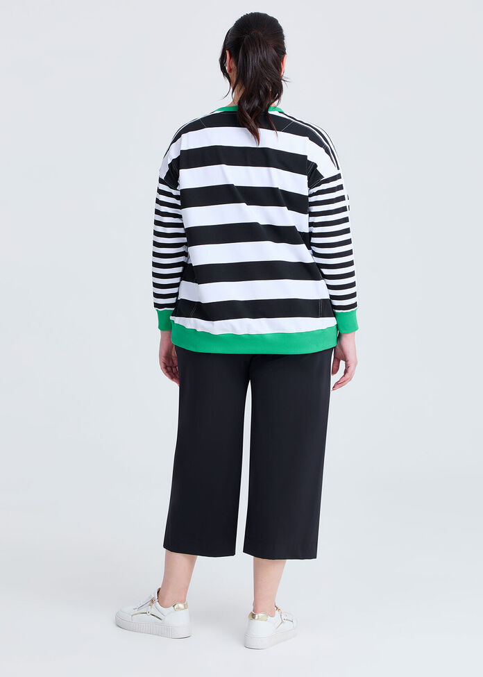 Shop Plus Size Cotton Stripe Mix Sweatshirt, Stripes | Taking Shape NZ